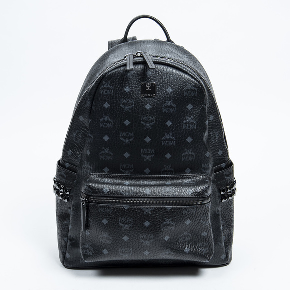 MCM | Bags | Mcm Stark Side Studed Backpack 4 In Black Visetos Coated ...